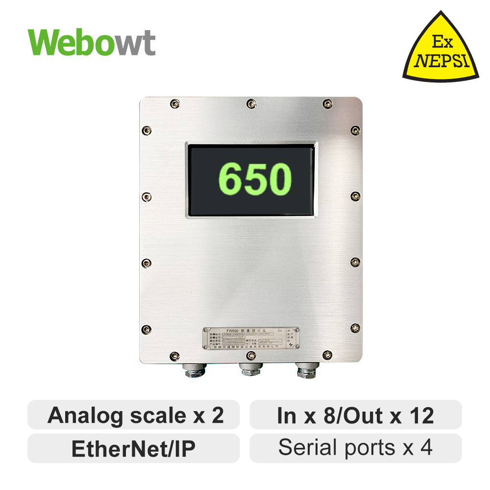 EXD FW650, Aluminium Exd box, IIB T6, Analog scale x 2,USB x 4, Four serial ports, EtherNet/IP ...